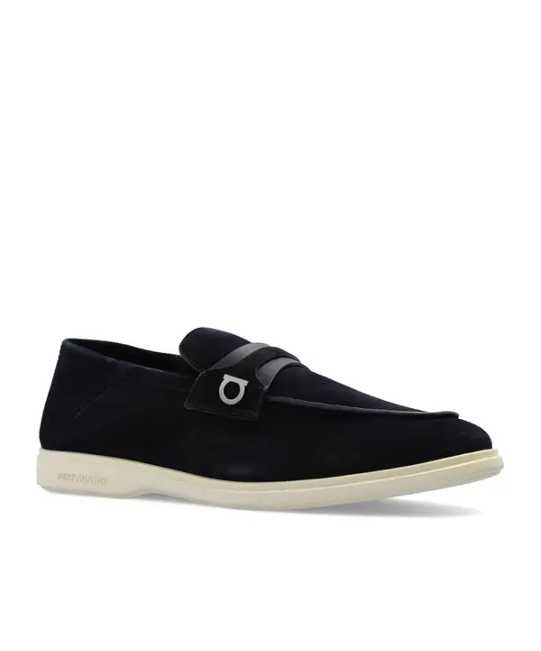 FERRAGAMO Gancini Loafers - Black