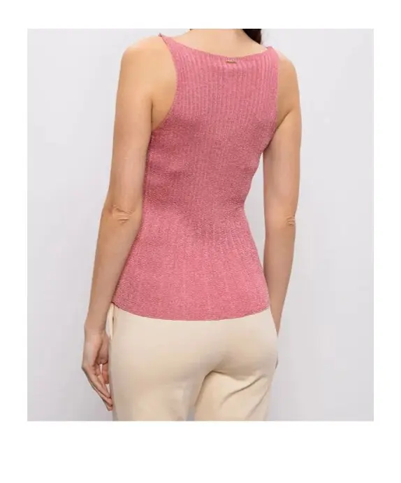 TWINSET Ribbed Scoop-neck Knitted Top