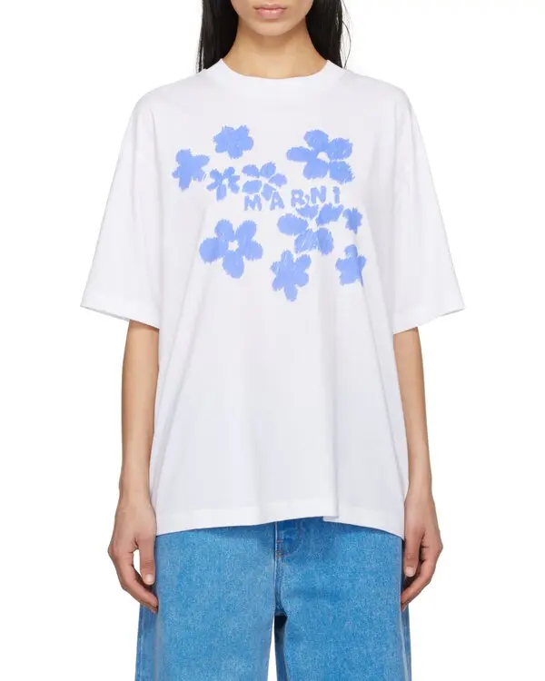 Marni Floral Print Crewneck T-shirt