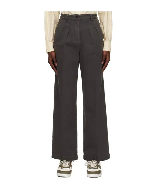 A.p.c. High-waisted Pleated Relaxed Trousers