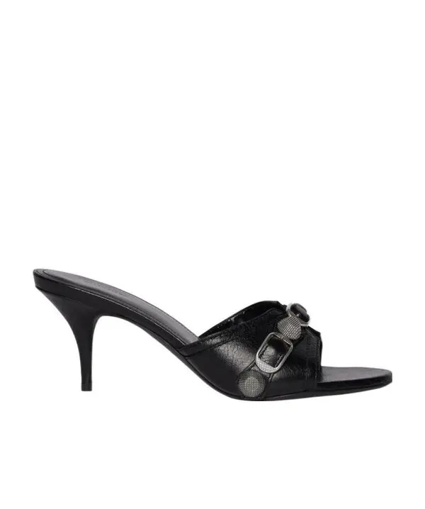 Balenciaga Cagole Heeled Sandals - Black