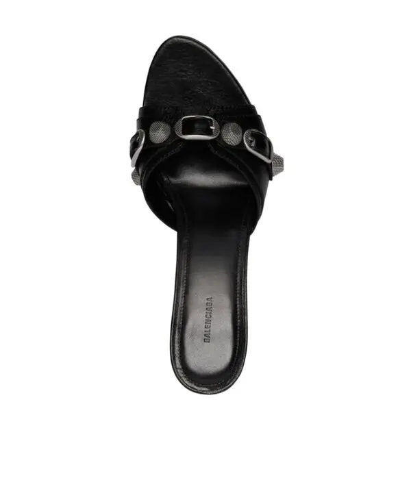 Balenciaga Cagole Heeled Sandals - Black