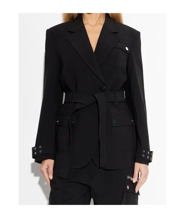 GANNI Notched Lapel Belted Jacket