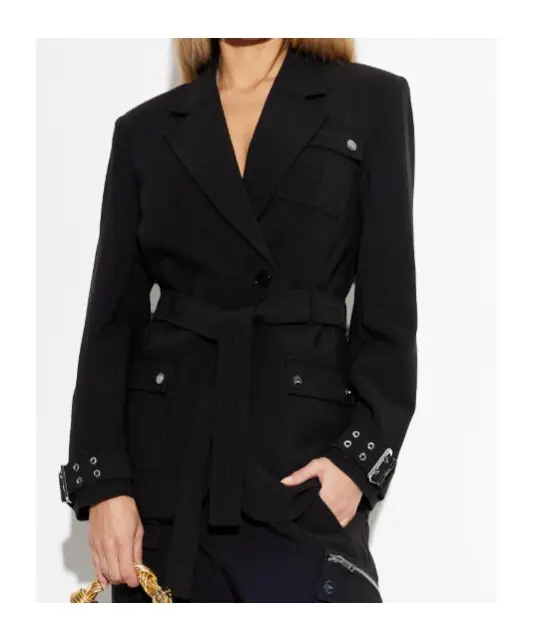 GANNI Notched Lapel Belted Jacket