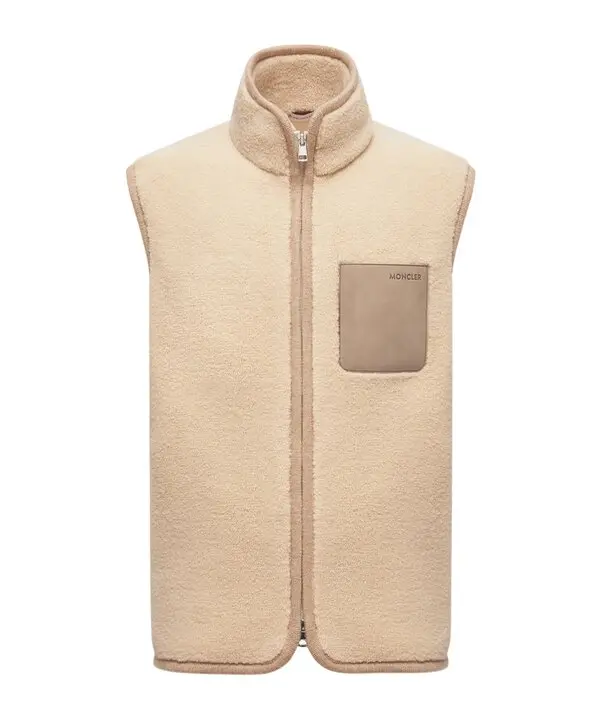 Moncler Logo Patch Zip-up Teddy Gilet