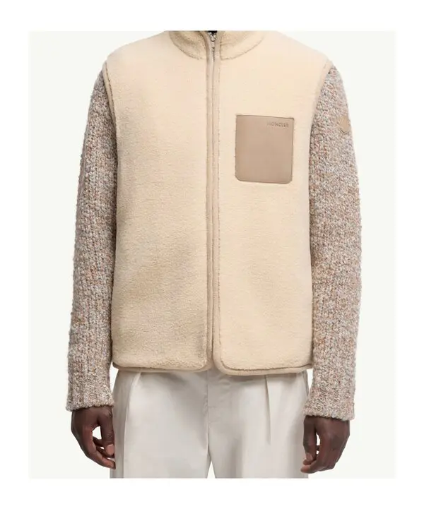 Moncler Logo Patch Zip-up Teddy Gilet