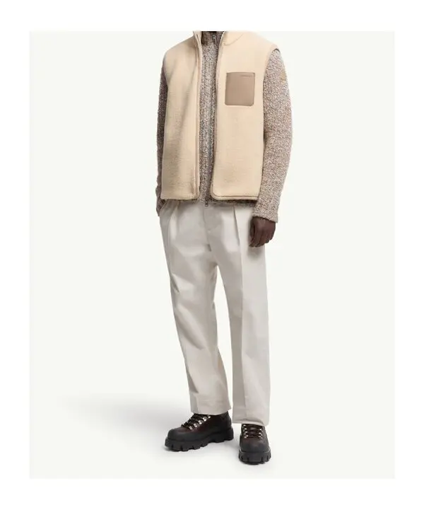Moncler Logo Patch Zip-up Teddy Gilet