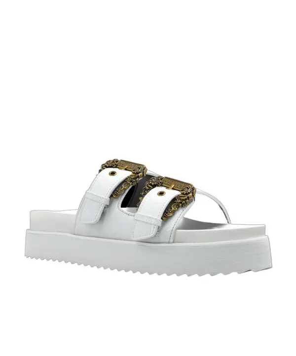 Versace Double Buckle Platform Slides