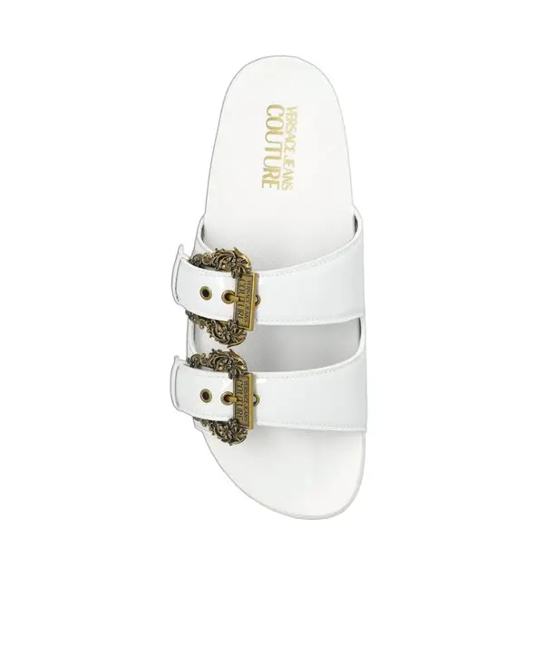 Versace Double Buckle Platform Slides