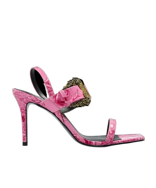 Versace Barocco Buckle Heeled Sandals