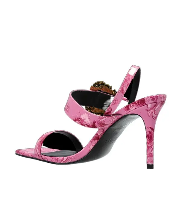 Versace Barocco Buckle Heeled Sandals