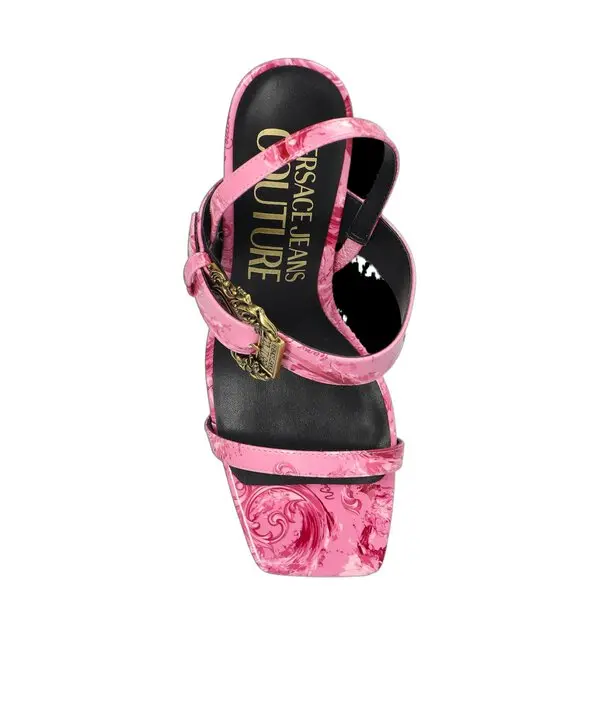 Versace Barocco Buckle Heeled Sandals