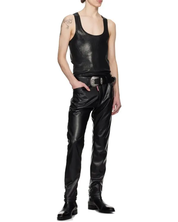 Dsquared2 Cool Guy Straight Leg Coated Trousers - Black