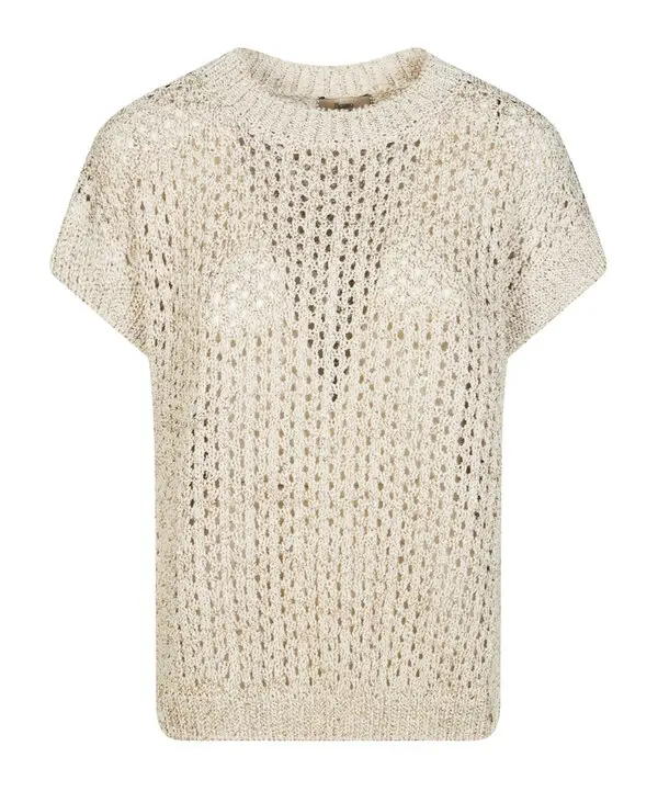 Herno Open-stitch Crewneck Knitted Top