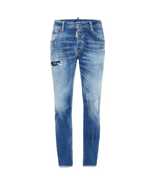 Dsquared2 Medium Small Hole Wash Skater Jeans - Navy