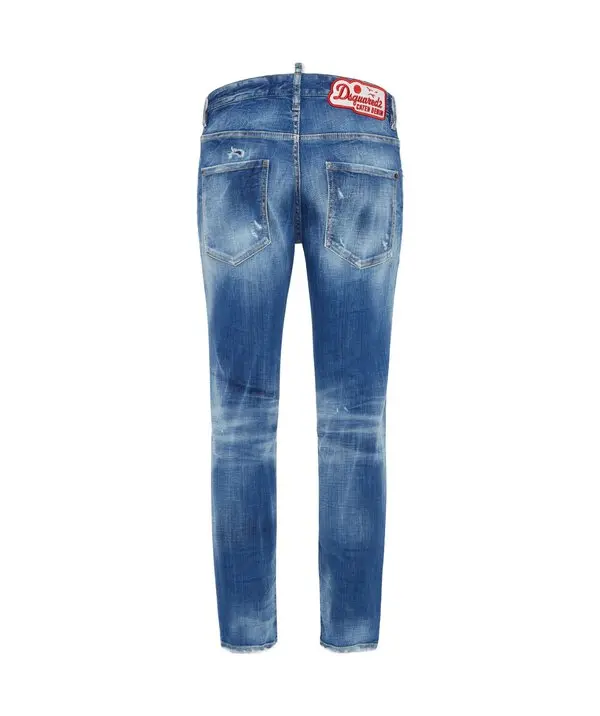 Dsquared2 Medium Small Hole Wash Skater Jeans - Navy