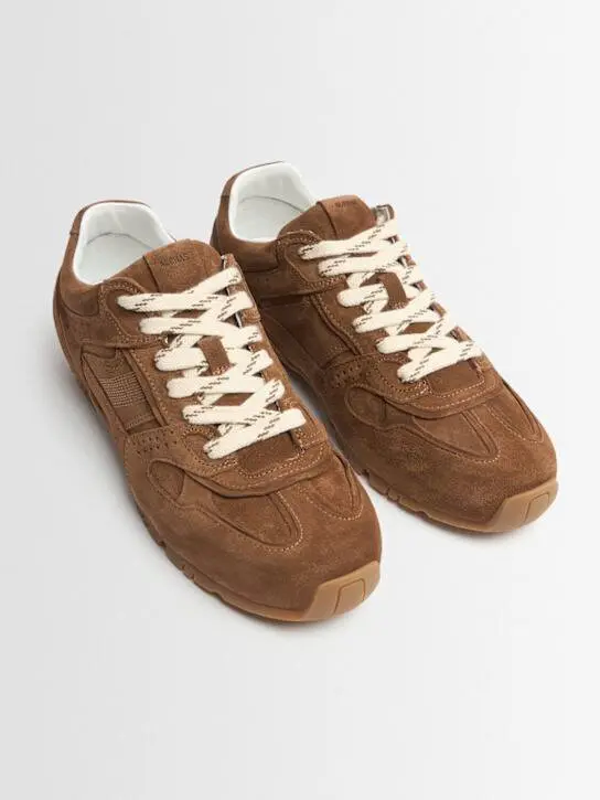 ALOHAS Suede Lace-up Low-top Sneakers - Brown