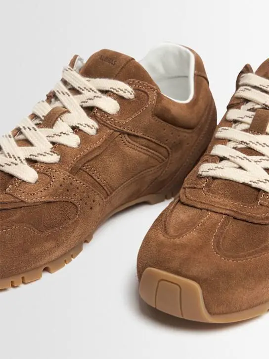 ALOHAS Suede Lace-up Low-top Sneakers - Brown