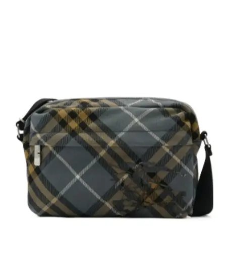 Burberry Checked Small Crossbody Bag - Wavy Blue