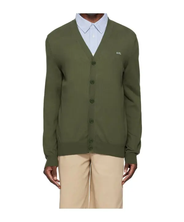 A.p.c. Logo Embroidered V-neck Cardigan