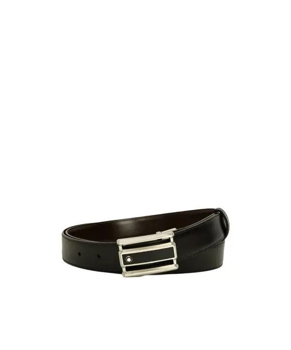 Montblanc Rectangular Buckle Reversible Belt - Black