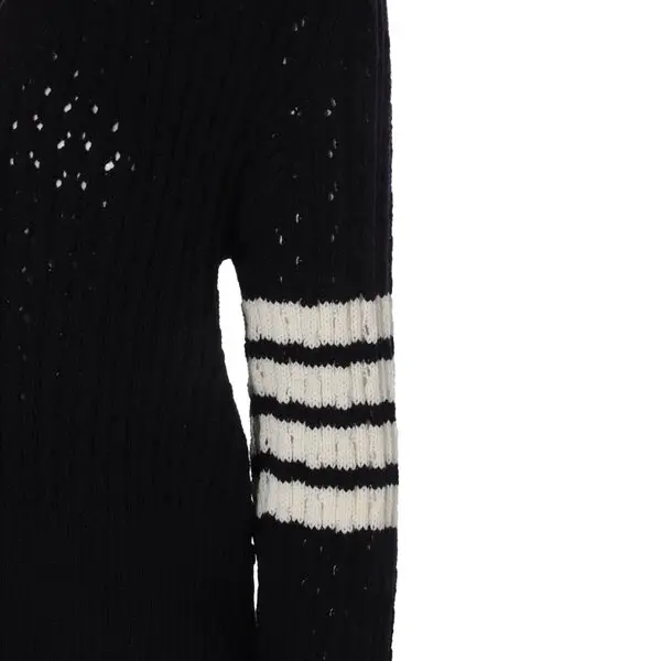Thom Browne 4-bar Pointelle-knitted Button-up Cardigan