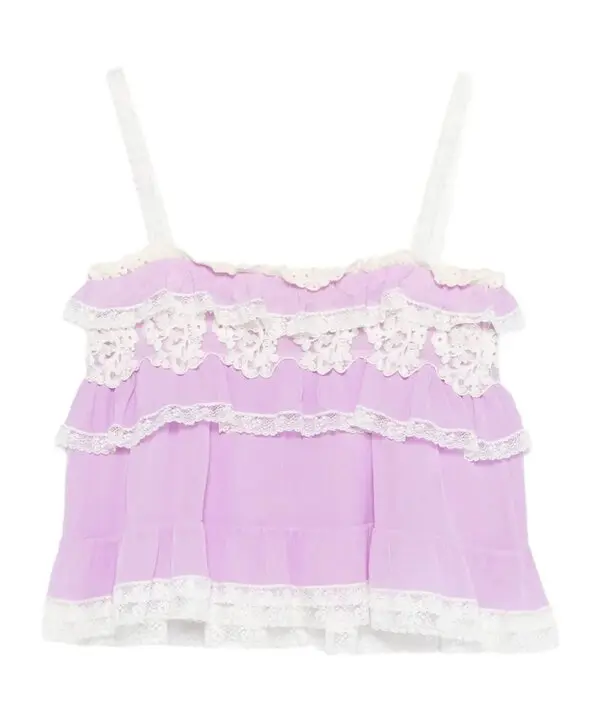 Alberta Ferretti Tiered Lace Camisole