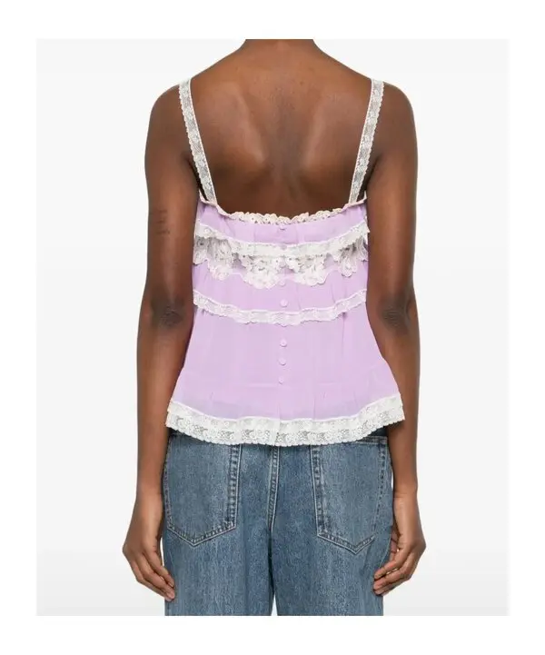 Alberta Ferretti Tiered Lace Camisole