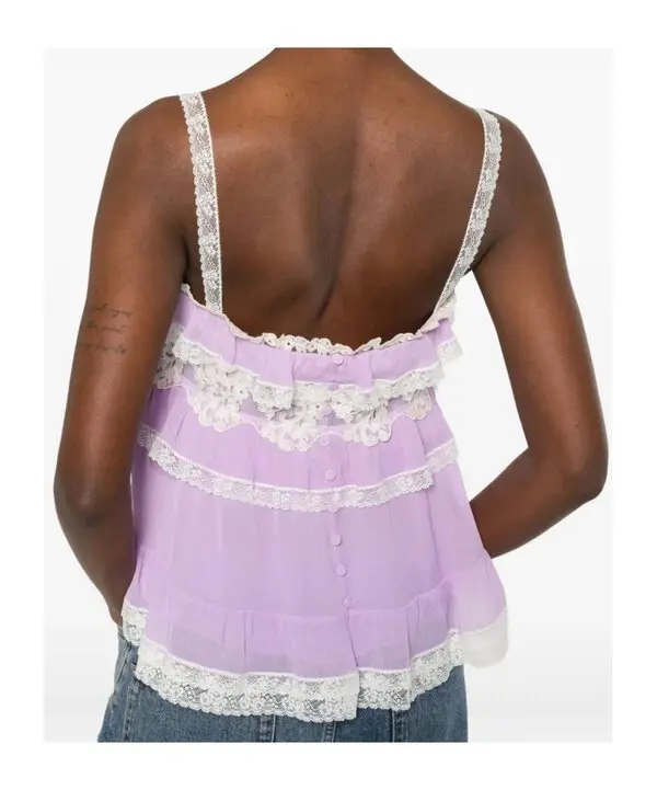 Alberta Ferretti Tiered Lace Camisole