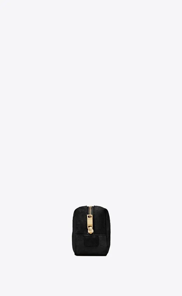 Saint Laurent Jamie Suede And Sheepskin Cube Pendant