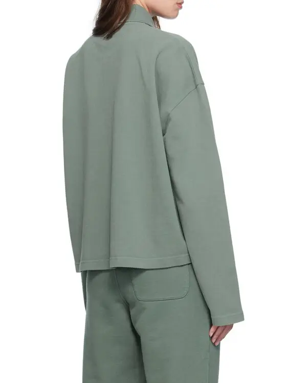 AMI Paris De Coeur Long-sleeved Polo Shirt - Gray