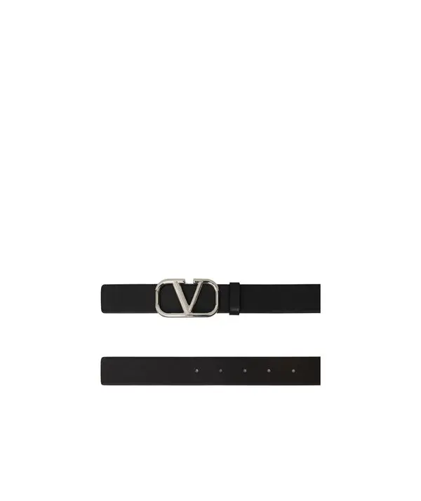 Valentino Garavani Vlogo Signature Buckle Belt - Black