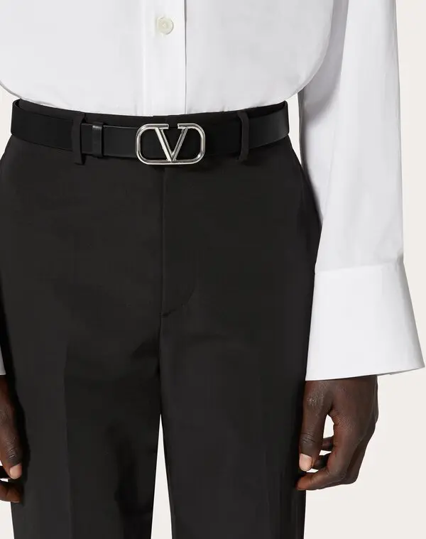 Valentino Garavani Vlogo Signature Buckle Belt - Black