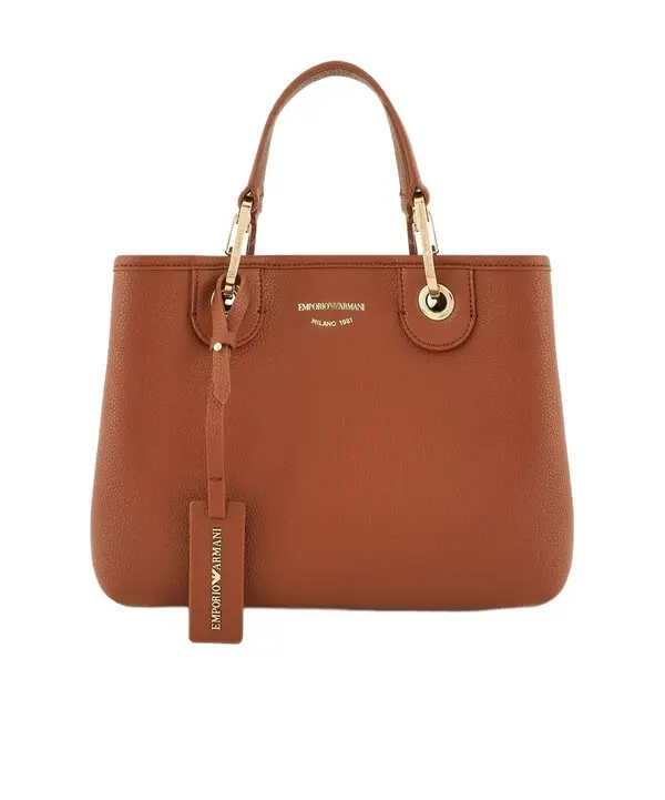 Emporio Armani Logo Stamp Shopping Bag - Brown