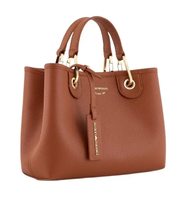Emporio Armani Logo Stamp Shopping Bag - Brown