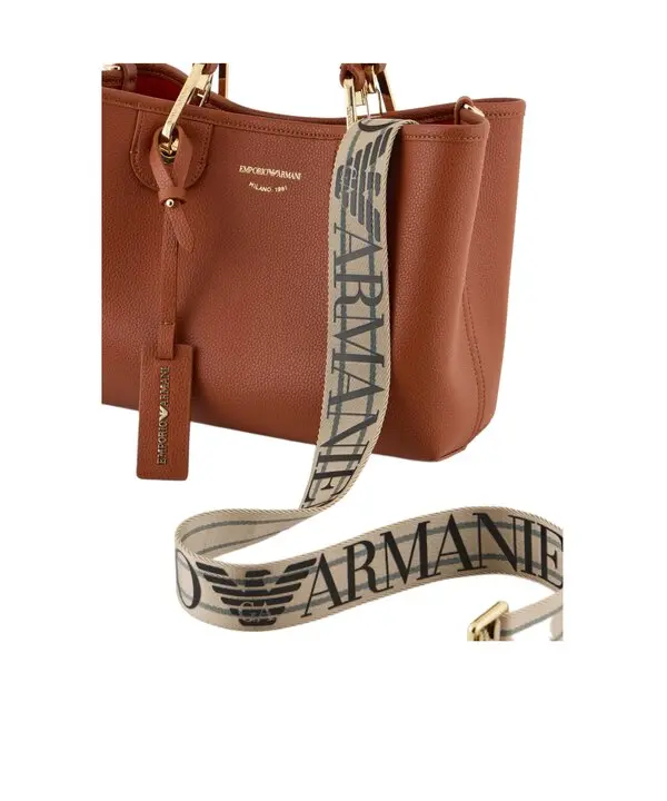 Emporio Armani Logo Stamp Shopping Bag - Brown