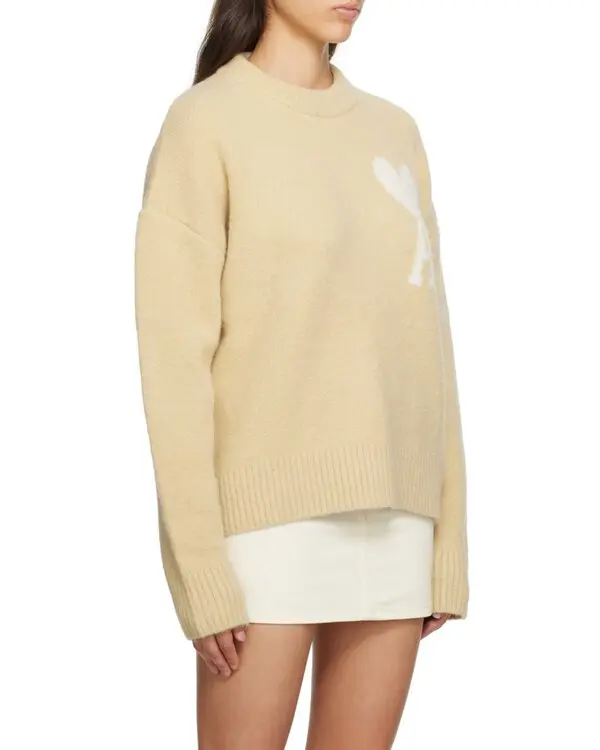 AMI Paris De Coeur Knitted Jumper - Nude