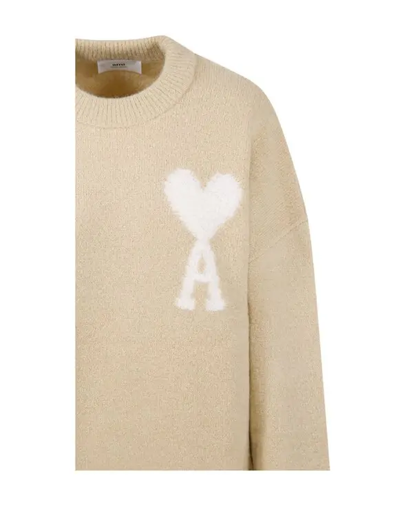 AMI Paris De Coeur Knitted Jumper - Nude