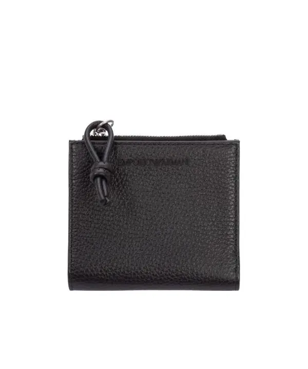 Emporio Armani Logo Detailed Wallet - Black
