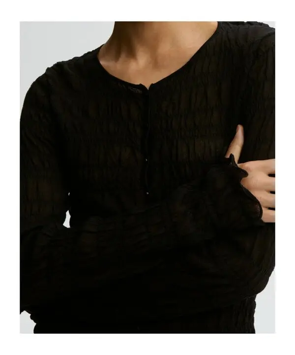 BY MALENE BIRGER Ebba Ruffled Cardigan - Black