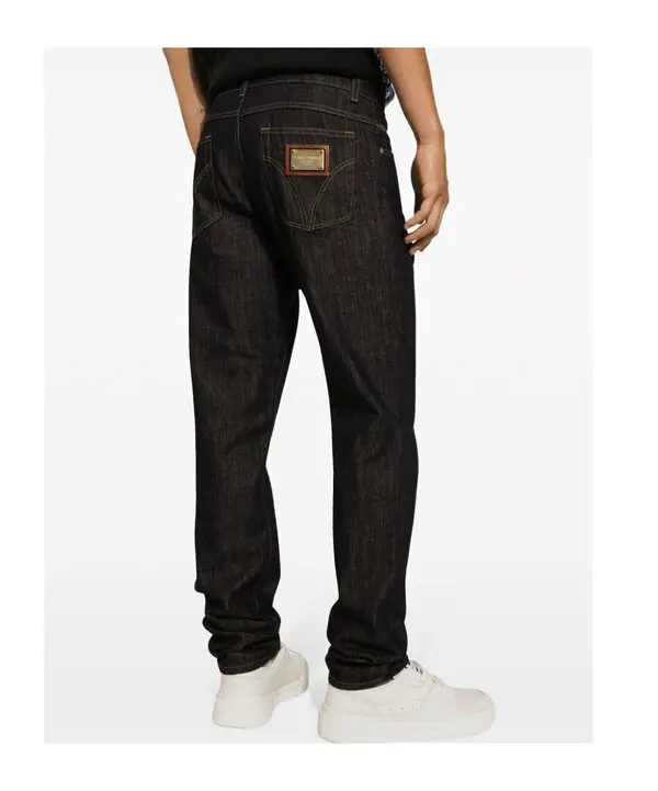 Dolce & Gabbana Logo Tag Regular-fit Jeans - Black