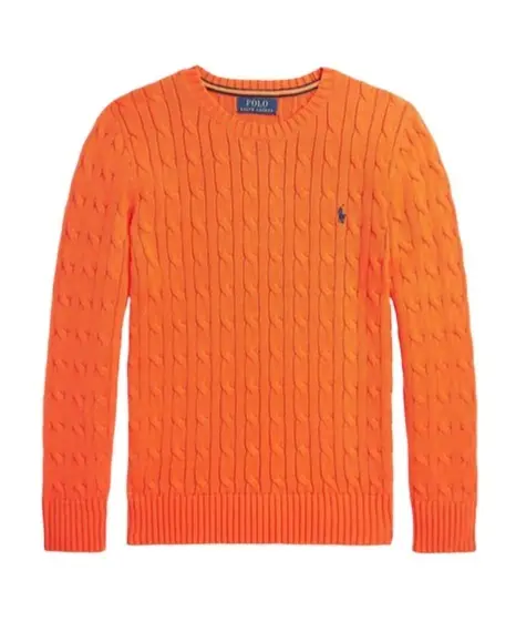 Ralph Lauren Long-sleeved Cable Knit Sweater With Embroidered Logo