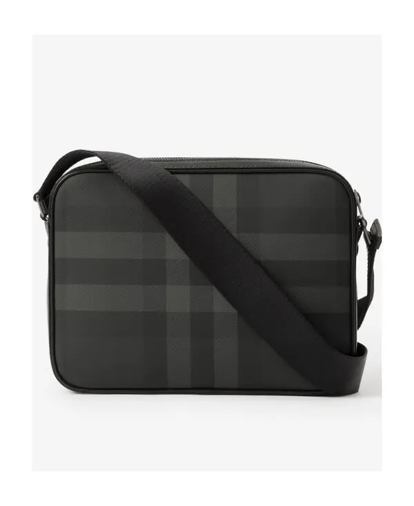 Burberry Logo Plaque Checked Messenger Bag