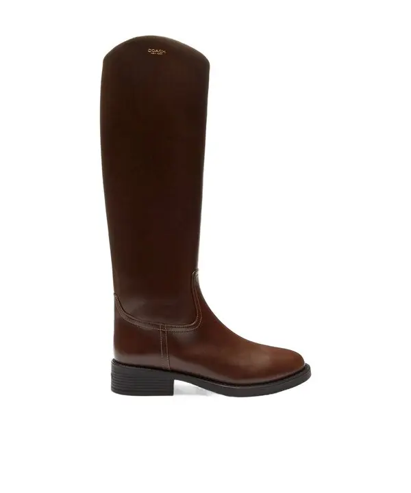 COACH Zip Leather Boots - Maple