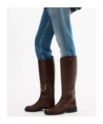 COACH Zip Leather Boots - Maple