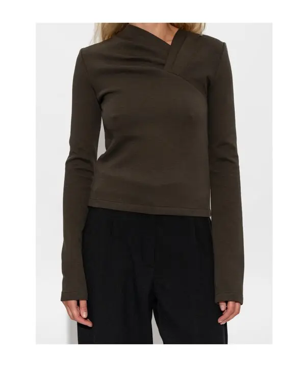 IRO PARIS Long Sleeve Asymmetrical Pleated Top