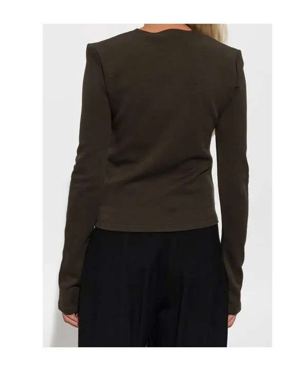 IRO PARIS Long Sleeve Asymmetrical Pleated Top