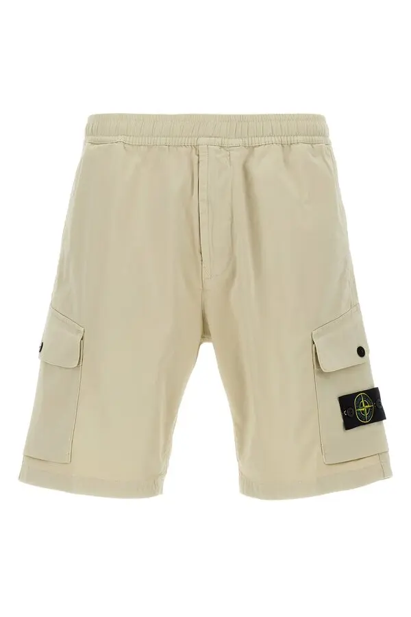 Stone Island Compass Badge Cargo Shorts - Sand