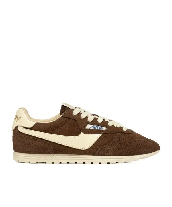 AUTRY Windspin Shaved Suede Low-top Sneakers - Brown