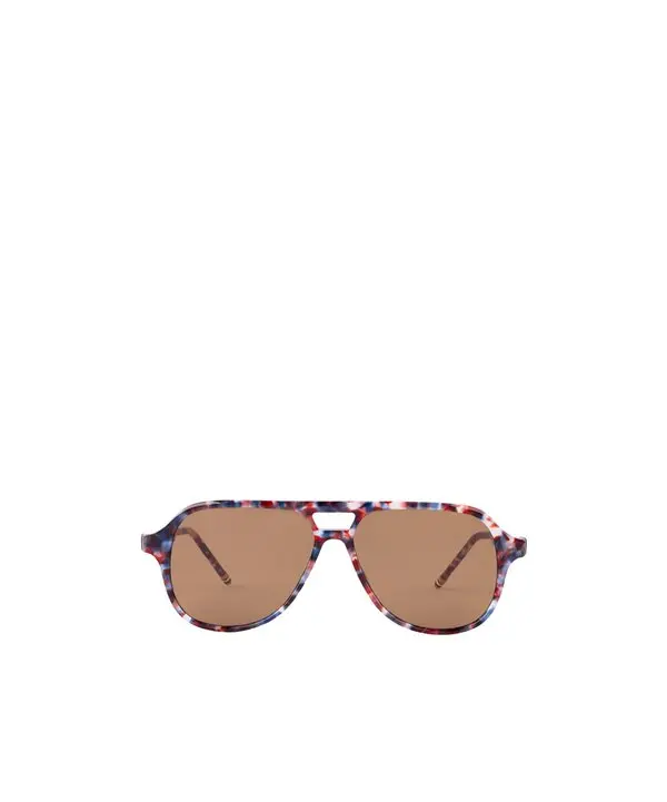 Thom Browne Abstract Pattern Aviator Sunglasses - Nude